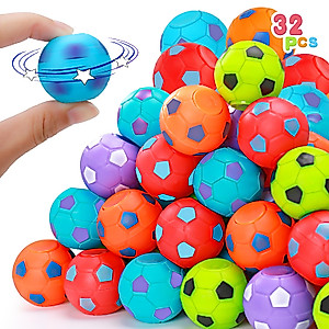 32PCS Fidget Spinner Soccer Balls Sports Birthday Party Favors Bulk for Kids 4-8 8-12 Christmas Goodie Treat Bag Stuffers Classroom Treasure Toys Carnival Prizes Pinata Fillers Mini Return Gifts