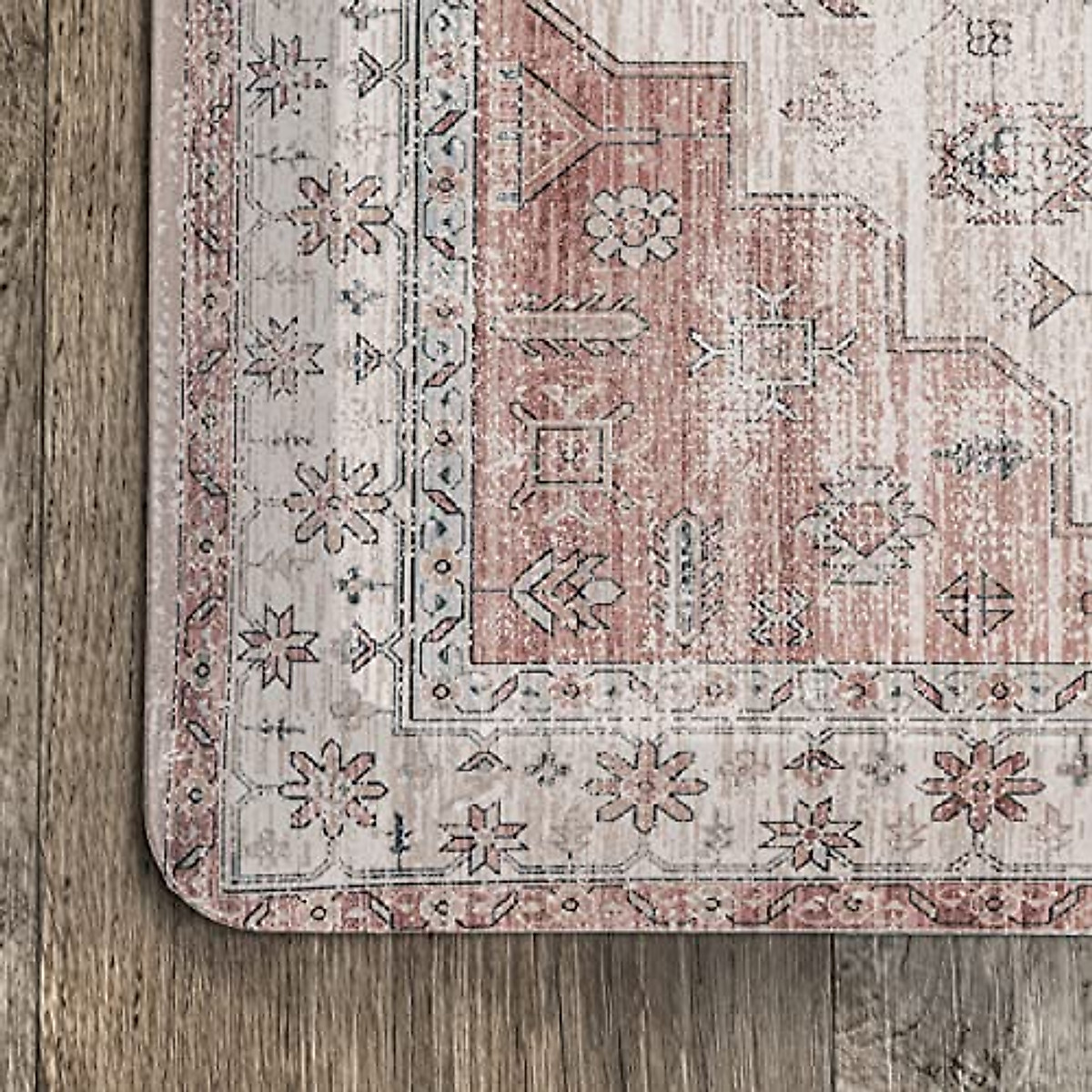 nuLOOM Floral Persian Kitchen or Laundry Comfort Mat, 20" x 32", Rust