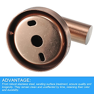 uxcell Bathroom Hook, 2Pcs Waterproof Stainless Steel Single Towel/Robe Clothes Hook with Screws for Kitchen, Door, Cabinet, Bathroom, Foyers, Hallways, Bedrooms (60x55mm Rose Gold)