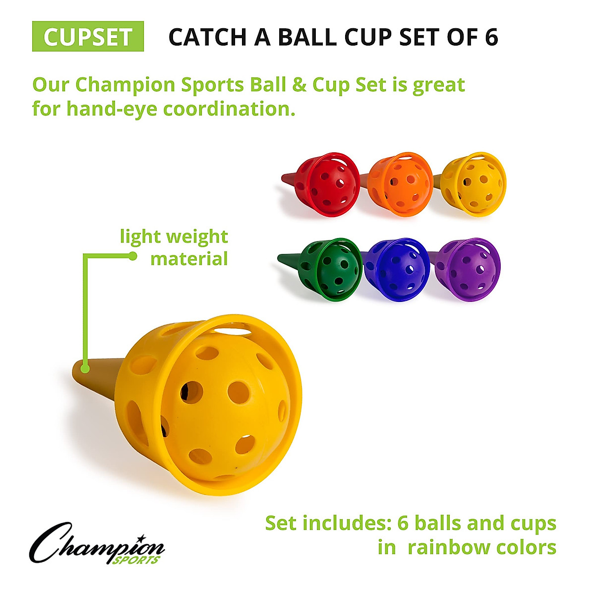 Champion Sports Catch A Ball Set: Classic Kids Outdoor Party Game for Lawn, Camping & Beach