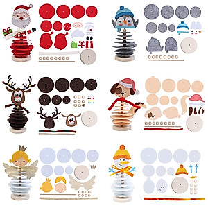 Coola Christmas Crafts Kit for Kids - Toy and Decorations Including 6 Snowman Angel Dog Penguin Redindeer Santa Claus DIY Activity Christmas Gift for Girls & Boys Home Ornament