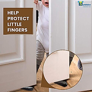 Bundaloo Door Stopper Set - Pack of 4 Portable Black Flexible Jammer Wedges - Keeps Doors Open, No Sliding or Marking Floors or Carpets - Blocker for Hotel, Home, Office, Residential, Commercial Use