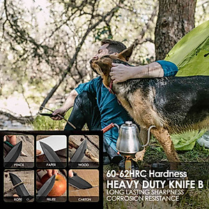 BRILLIRARE Pocket Knife, Folding Tactical Knives Blade 2.6in, Foldable Survival Small Knife with Clip, Button Lock & Glass Breaker, Everyday Carry EDC Knife for Hunting Camping Hiking