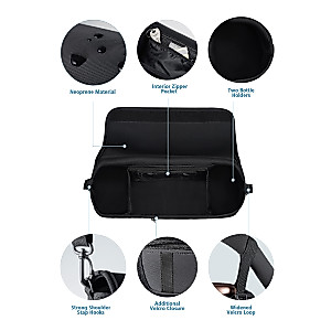 HOFISH Universal Stroller Organizer with Cup Holder, Neoprene Material Diaper Storage, Secure Straps,Pockets for Phone, Keys,Compact Design Fit Most Strollers (ST01B)