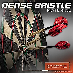 Franklin Sports Bristle Dart Board - Professional Steel Wire Dartboard - Regulation Sized 18" Inch Steel Tip Darts Board - Self Healing Sisal Dartboard for Adults