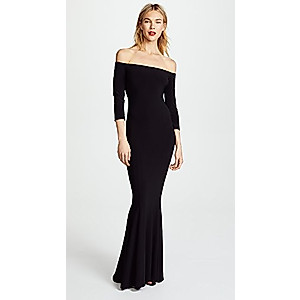 Norma Kamali Women's Kamali Kulture Off Shoulder Fishtail Gown, Black, M