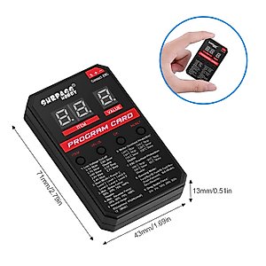 Surpass Hobby ESC Programming Card RC Car Electronic Speed Controller LED Programmer Only Compatible with Surpass Hobby Rocket Brushless ESC 25A 35A 45A 60A 80A 120A 150A (Update Version)