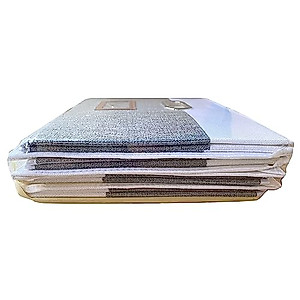 Yawinhe 4-Pack Storage Boxes with Lids, Storage Baskets Cubes, 13x9x7.9Inch, Fabric Storage Bins Organizer Containers with Dual Leather Handles for Home Bedroom Closet Office White/Grey