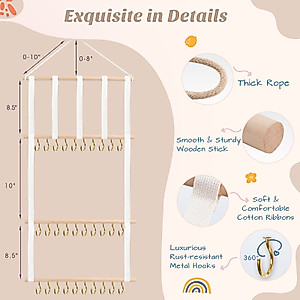 POVETIRE Baby Headbands Holder, Hair Bows Organizer for Baby Girls Hair Accessories Storage Hanging Display Stand for Wall Room Nursery Decor