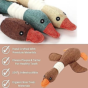 Wxfzasy Robust Duck-Designed for Heavy Chewers, Unbreakable Dog Toys, Invincible Robust Duck Chew Toy, Duck Dog Toys for Aggressive Chewer with Squeaky Plush Toy Puppy Chew Teething (3Pcs)