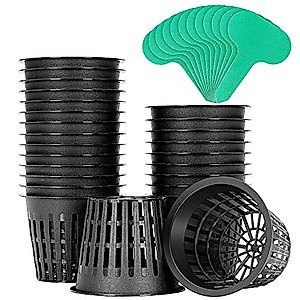VIVOSUN 25 Pack 3 Inch Net Pots Heavy Duty Net Cups with 12 Pcs Plant Labels