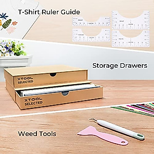 Heat Transfer Vinyl, Iron On Vinyl with Transfer Tape & Weeding Tools for Vinyl, HTV Vinyl with White HTV Vinyl Roll & Black HTV Vinyl roll & Vinyl Holder, HTV Heat Transfer Vinyl Bundle Gift Set