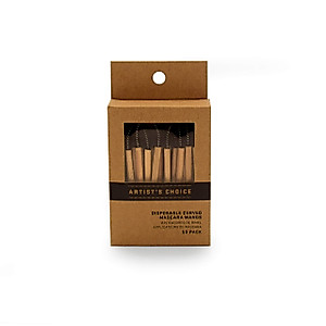 Artist's Choice Eco Friendly Bamboo Curved Mascara Wands - Lifts, Separates, and Enhances Eye Lashes, High Bristle Density, Single-Use Option for Professionals