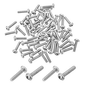 MroMax 60Pcs M2 x 8mm Pan Head Phillips Machine Screws, 304 Stainless Steel 18-8, Fully Thread, Metric Silver Gray Cross Head Screws Bolts for Computers, Camera and Other Small Electronic Devices