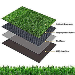 Bethebstyo Artificial Grass, Dog Pee Pads, Professional Dog Potty Training Rug, Large Dog Grass Mat with Drainage Holes, Pet Turf Indoor Outdoor Flooring Fake Grass Doormat - Easy to Clean（51"x 26"）
