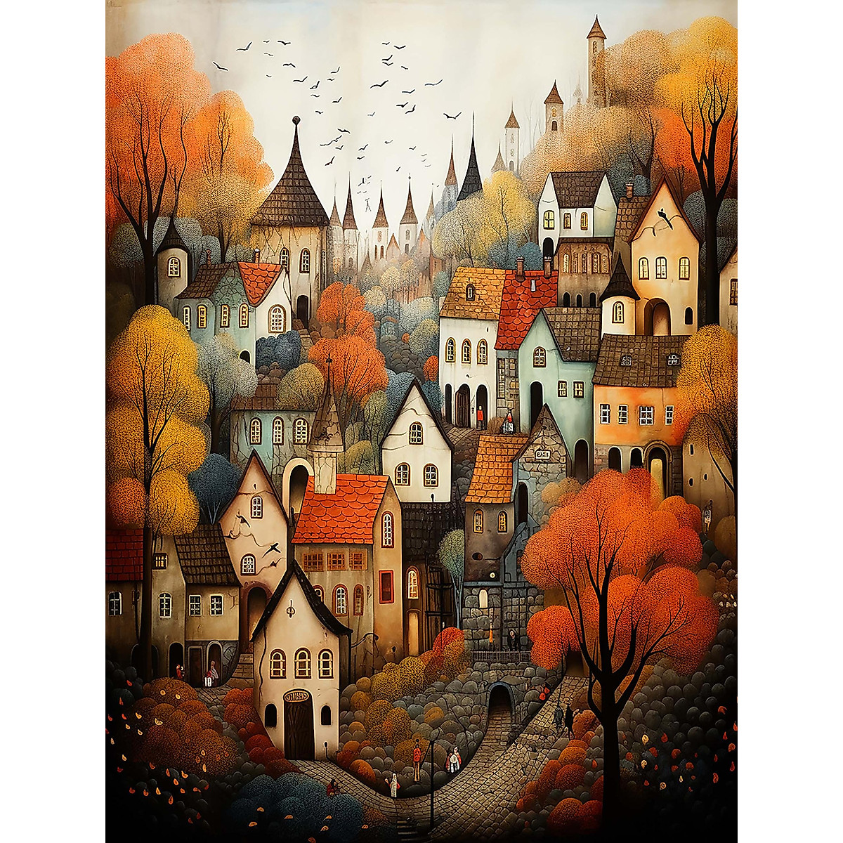 SKRYUIE Paint by Numbers Landscape for Adults, Acrylic Oil Painting by Numbers Kits for Beginner with Paintbrushes Brushes Paintwork Art Canvas for Home Decor 16x20 inch / 40x50 cm B1524