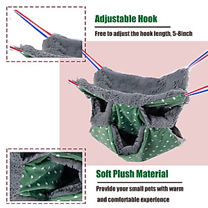 neolun Rat Ferret Cage Hammock Bedding Small Pet Cage Accessories Toy Triple-Layer Hammock Bedding for Hamster Guinea Pig Rat Ferret Chinchilla Playing Sleeping(Green)
