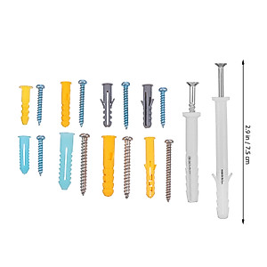 TEHAUX 2 Sets 200pcs Expansion Screw Expansion Tube Screws Assorted Self Tapping Screw Kit Self Tapping Screws Kit Expansion Bolt Expansion Tubes Kit Self-Tapping Screws Wallboard Screw