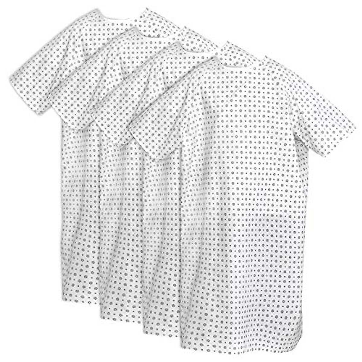 TALVANIA Unisex Patient Hospital Gown Back Ties Fits upto XXL (4 Pack)