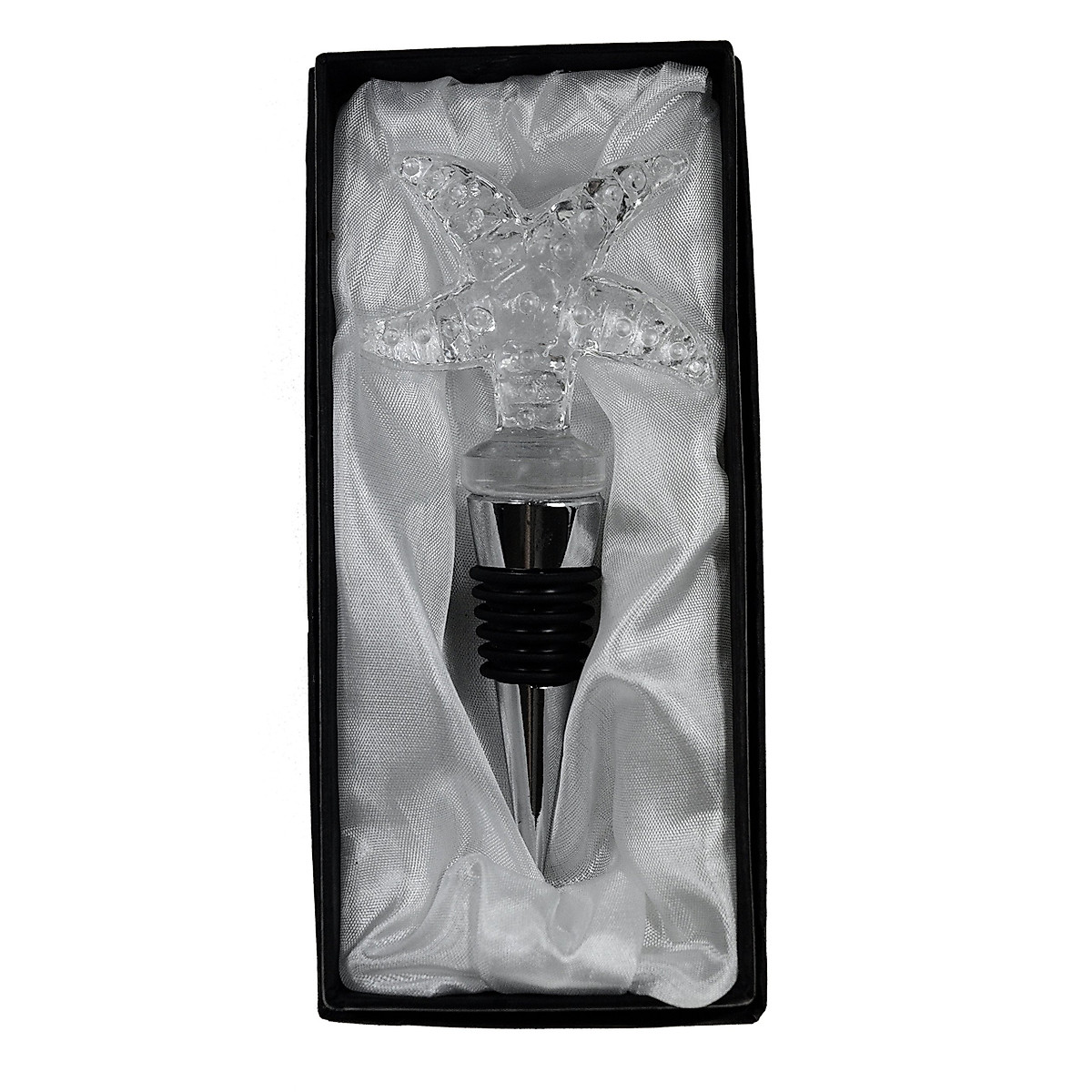 Glass Starfish Wine Stopper - Wine Bottle Stopper, Decorative, Unique, Eye-Catching Glass Wine Stoppers – Starfish Gifts, Beach/Nautical Décor, Wine Accessories Gift for Hostess - Wine Corker / Sealer