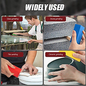 SZSYD 4Pcs Diamond Hand Polishing Pads for Sanding Ceramics Glass Tile Concrete Stone Marble Granite, 60#, 100#,200#,400# (Plane)