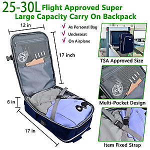 HXLGMD Personal Item Travel Backpack for Women Men, Flight Approved Carry On Underseat Luggage Casual Weekender Daypack for College Business Outdoors