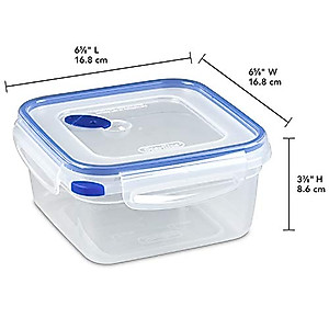 Sterilite Ultra-Seal 5.7 Cup Food Storage Container, See-Through Lid & Base with Blue Accents, 6-Pack