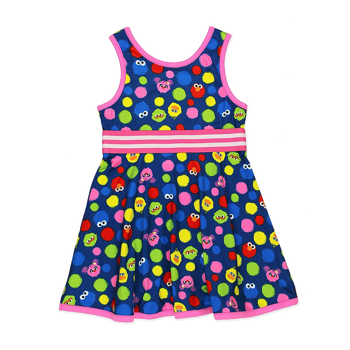Isaac Mizrahi Loves Sesame Street Elmo Baby Toddler Fit and Flare Soft Dress (3T, Toddler Multicolor)