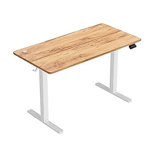 CubiCubi Electric Standing Desk, 55 x 24 Inches Height Adjustable Sit Stand Desk, Ergonomic Home Office Computer Workstation, Light Rustic Brown