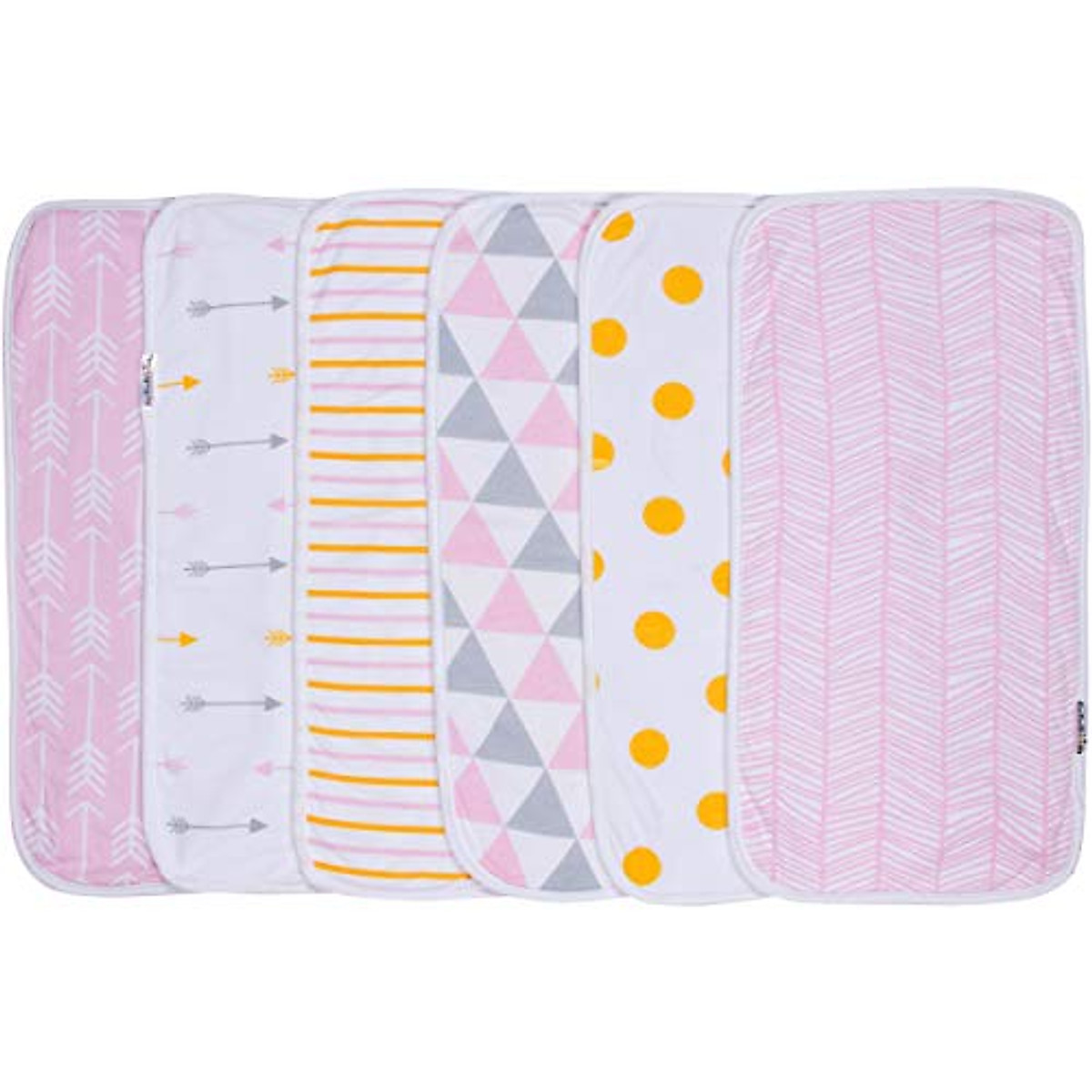 BaeBae Goods Burp Cloths for Baby Girl - Ultra Absorbent Burping Rags - Anti Shrink Unisex Burpy Clothes - Super Soft Jersey Cotton, Large 21"x10" - Thick for Newborn Cloth Diapers - 6 Pack