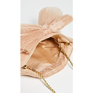 Loeffler Randall Women's Rayne Pleated Frame Clutch with Bow, Beauty, Pink, Tan, Small