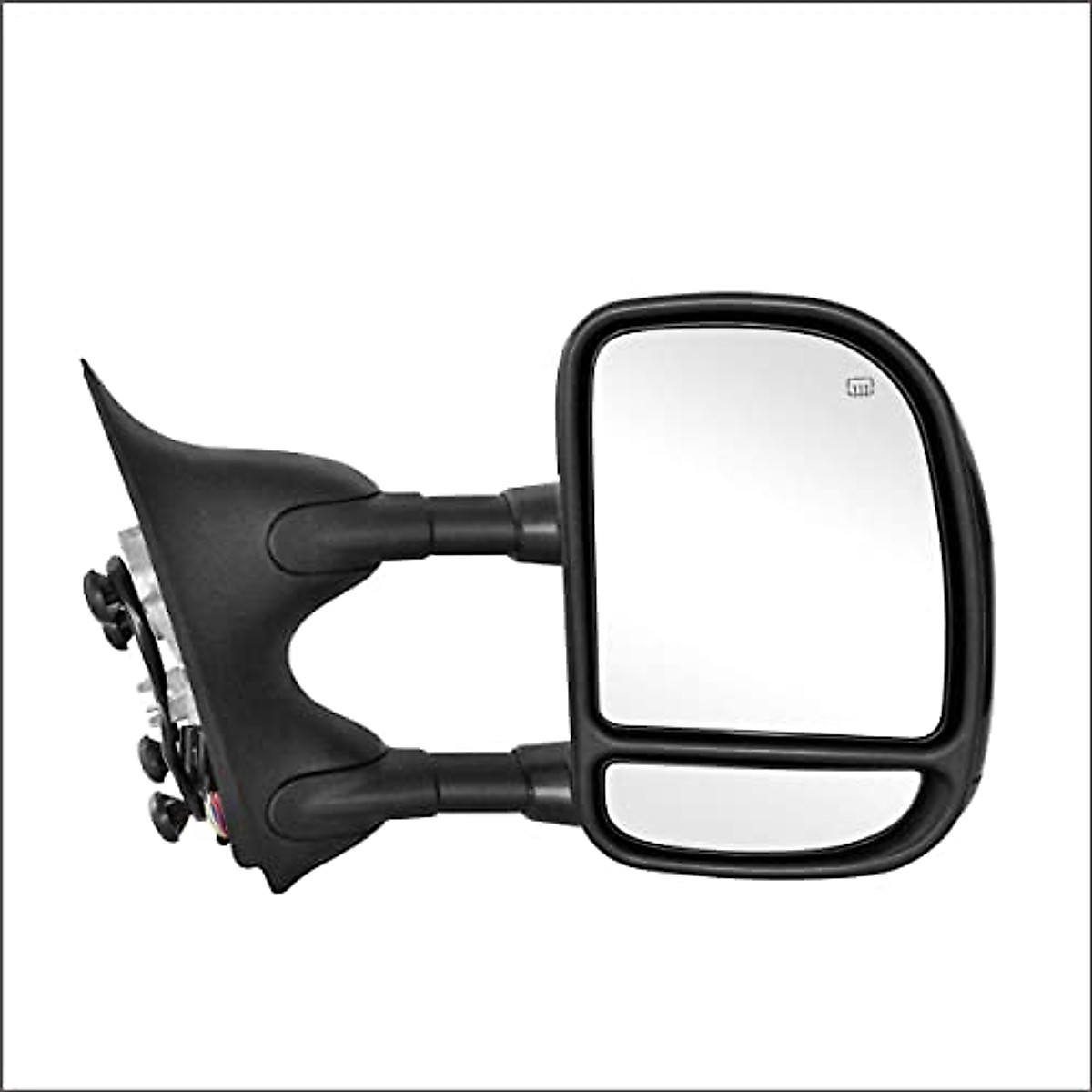 Perfit Zone Towing Mirrors Replacement Fit for 1999-2007 F-250 F-350 F-450 F-550 SUPER DUTY, POWER HEATED,W/SMOKE SIGNAL,BLACK (PAIR SET)
