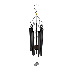 Wind Chimes for Outside and Inside – 44 inch – 528hz Solfeggio Healing Tones - Black