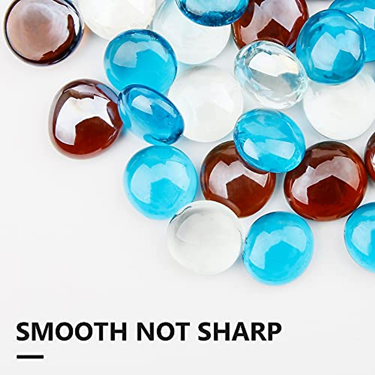 Utheer Fire Glass Beads for Fire Pit, 1/2 Inch Fire Glass for Propane Fire Pit, Fire Glass for Natural or Propane Fireplace, Fire Pit Glass Rocks Safe for Outdoors and Indoors Firepit Glass, 10 Pounds