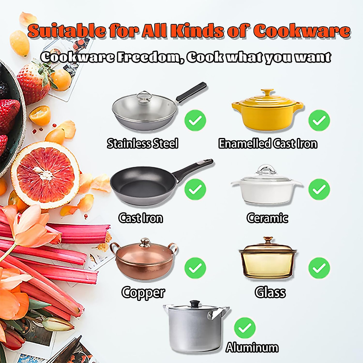 Weceleh Electric Cooktop 24 Inch 4 Burners, 24 Inch Electric Cooktop 4 Burner, Electric Stove Top 24 Inch, 24 Electric Cooktop Ceramic, Knob Control, Drop Built-In, Black, 220-240V, Glass, 6000W