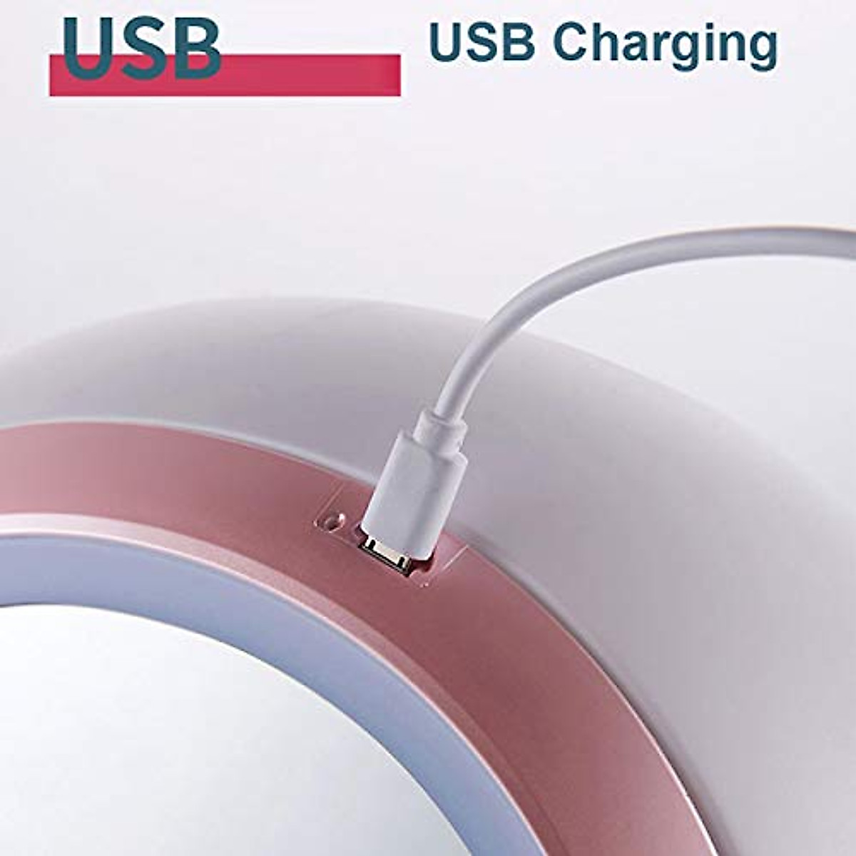 FQYYDD Illuminated Makeup Mirror Usb Cosmetics Storage Box Dust Drawer Makeup Mirror With Led Light