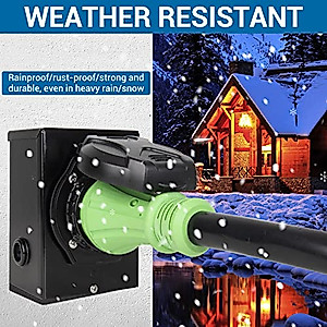 MICOLLY 50 Amp Power Inlet Box, Pre-Drilled Generator Inlet Box Compatible with All 50 AMP NEMA SS2-50P Generator Cords,125/250 Volt,12500Watt, Pre-Drilled and Weatherproof (SS2-50P)
