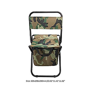 TRENTSNOOK Exquisite Camping Stool Portable Backpack Stool Folding Backrest Chair Environmental Protection and Durability with Bag Camo for Outdoor Fishing