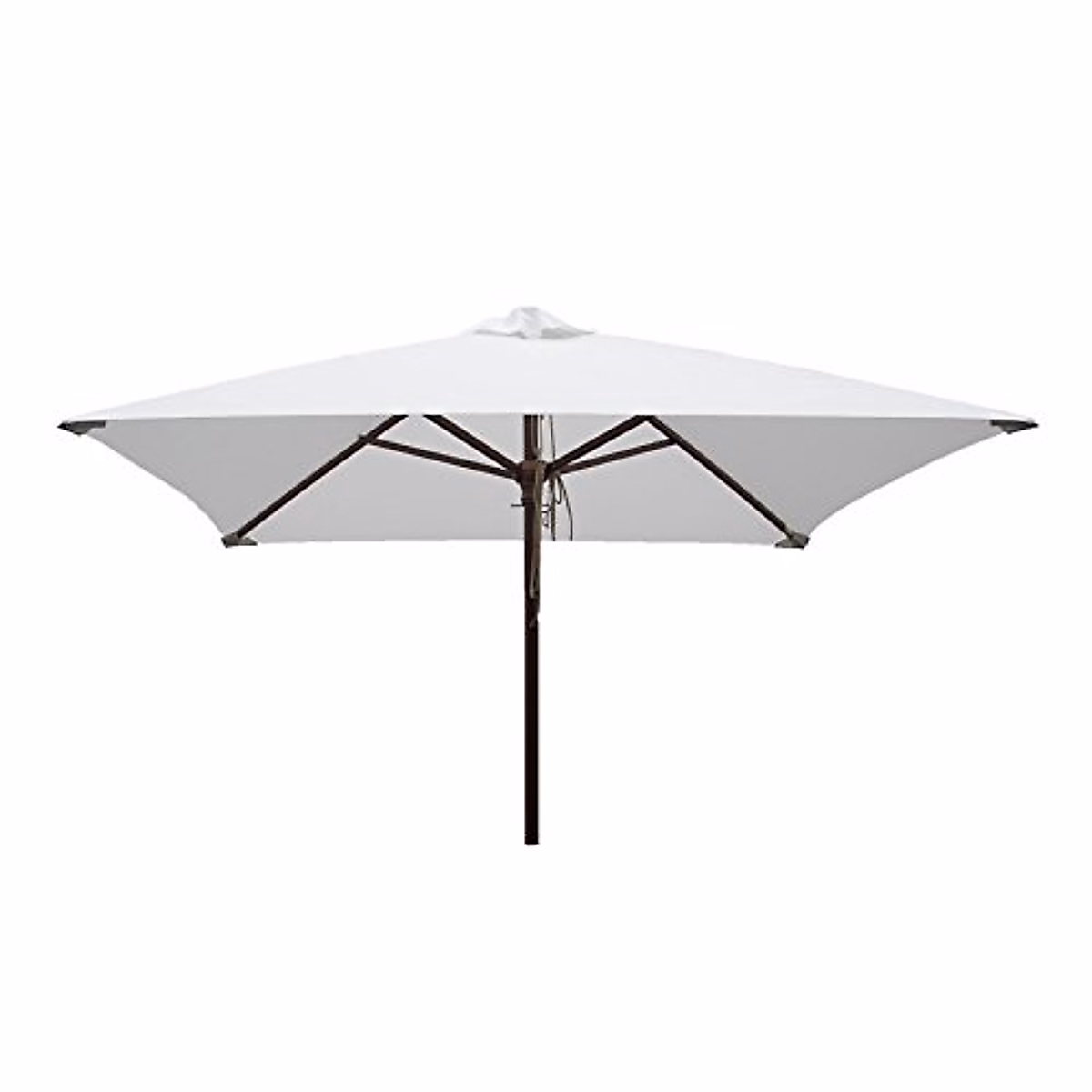 Heininger 1235 DestinationGear 6.5' Square Natural Classic Wood Patio Umbrella