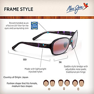 Maui Jim Women's Koki Beach Polarized Fashion Sunglasses, Purple Tortoise/Maui Rose®, Medium