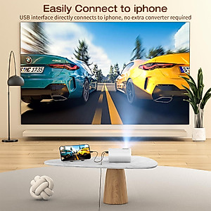 Mini Projector, CLOKOWE 2023 Upgraded Portable Projector with 7000 Lux and Full HD 1080P, Movie Projector Compatible with iOS/Android Phone/Tablet/Laptop/PC/TV Stick/Box/USB Drive/DVD/Game Console