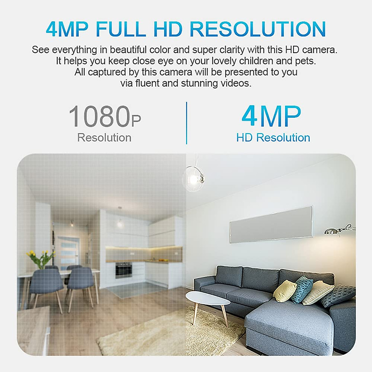 EVERSECU 2K 4MP Light Bulb Security Camera, Outdoor Waterproof, 360° View, 2.4G WiFi&Wireless, Motion Detection, Auto Tracking, 2 Way Audio, Color Night Vision, Work with Alexa Google, Siren Alarm