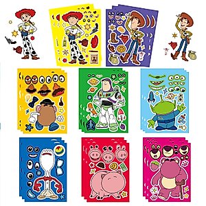 Toy Inspired Make a face Stickers,Make You Own Stickers DIY Cartoon Stickers for Party Decoration Party Supplies Birthday Gift Laptop Luggage Notebook Stickers(24 PCS)