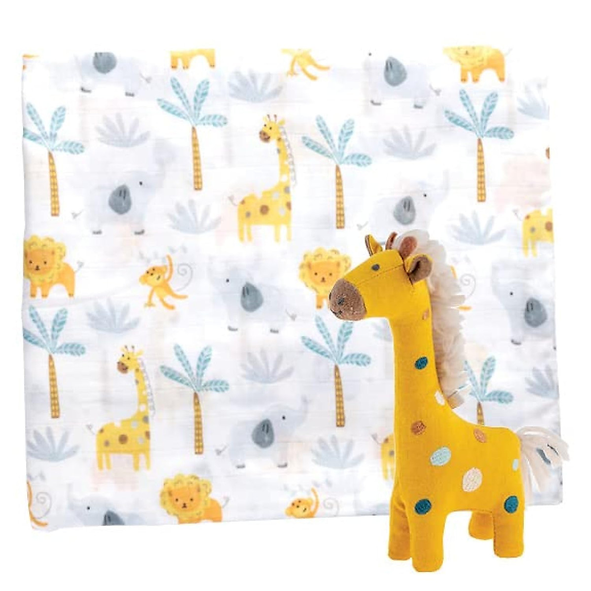 Stephen Joseph, Muslin Blanket and Stuffed Animal, Giraffe, Yellow