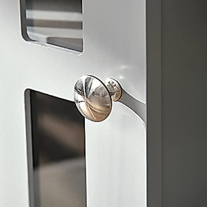 HOMCOM Sideboard, Buffet Cabinet, Coffee Bar Cabinet, Kitchen Cabinet with Storage Shelves, Slatted Framed Doors and Cable Management for Living Room, Gray