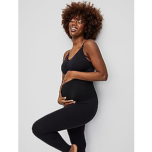 Motherhood Maternity Women's Essential Stretch Crop Secret Fit Over The Belly Pregnancy Legging, black/black 2 pack, 3X
