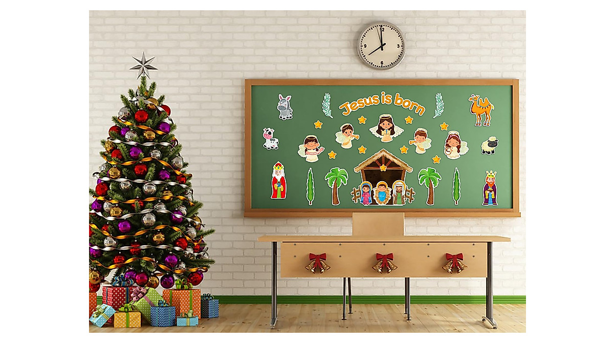 Jesus is Born Nativity Scene Decorations Set - 38 Pieces for Christmas