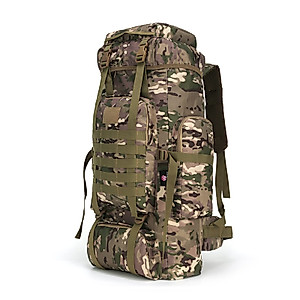 W WINTMING Hiking Backpack for Men 70L/100L Camping Backpack Military Rucksack Molle 3 Days Assault Pack for Climbing