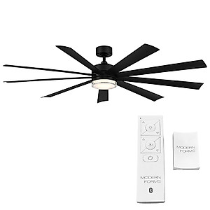 Wynd XL Smart Indoor and Outdoor 9-Blade Ceiling Fan 72in Matte Black with 3000K LED Light Kit and Remote Control works with Alexa, Google Assistant, Samsung Things, and iOS or Android App
