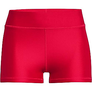 Under Armour Womens HeatGear Armour Mid Rise Shorty , Red (600)/Black , X-Large